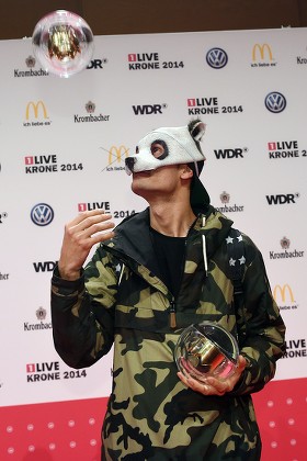 German Rapper Cro Poses His Awards Editorial Stock Photo - Stock Image ...