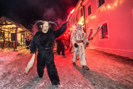 Participants Wearing Costumes Representing Demons Devils Editorial ...
