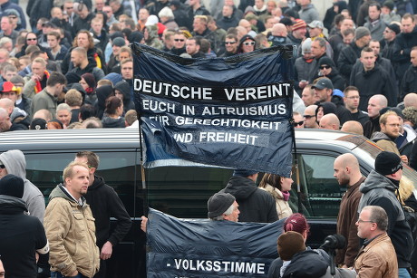 Demonstrators Holding Banners That Read Germany Editorial Stock Photo ...