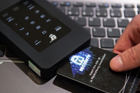 Hand Inserts Chip Card Hard Drive Editorial Stock Photo - Stock Image ...