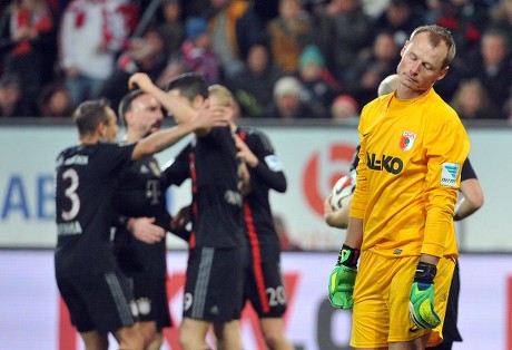 Augsburgs Goalkeeper Alexander Manninger R Looks Editorial Stock Photo ...