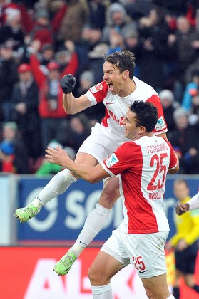 Augsburgs Raul Bobadilla Markus Feulner Cheer Editorial Stock Photo ...