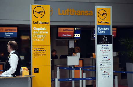 Lufthansa Checkin Desks Empty Airport Duesseldorf Editorial Stock Photo ...
