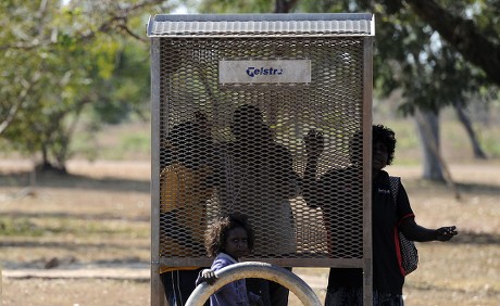 Locals Use Payphone Aboriginal Community Peppimenarti Editorial Stock ...