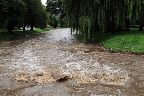 Water Rushes Down Road Cooma Creek Editorial Stock Photo - Stock Image ...