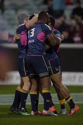 Nigel Ah Wong Obscured Brumbies Celebrates Editorial Stock Photo ...