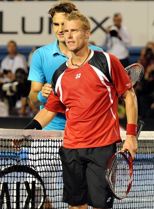 Lleyton Hewitt Australia Right Roger Federer Editorial Stock Photo ...