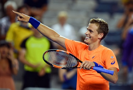 Vasek Pospisil Canada Celebrates After Beating Editorial Stock Photo ...