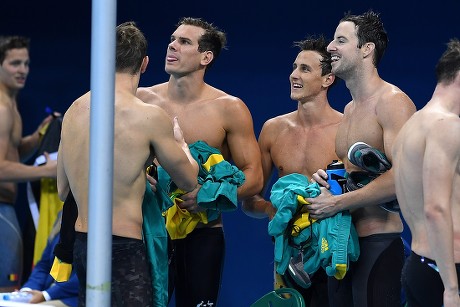 Australian Swimmer James Magnussen R Along Editorial Stock Photo ...