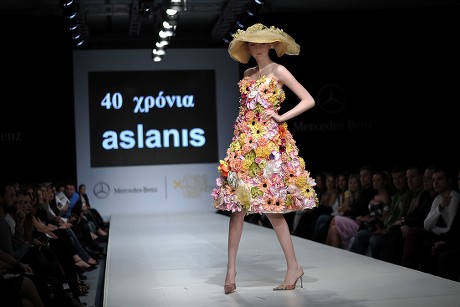 Model Presents Creation By Greek Fashion Editorial Stock Photo - Stock ...