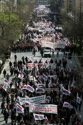Members Communist Party Kke March During Editorial Stock Photo - Stock ...