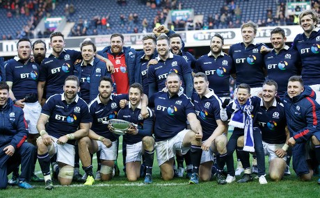 Scotland Celebrate Their Win Centenary Quaich Editorial Stock Photo ...