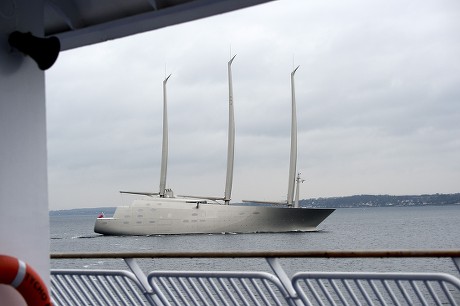 14281 Metre Sailassisted Motor Yacht Sailing Editorial Stock Photo ...