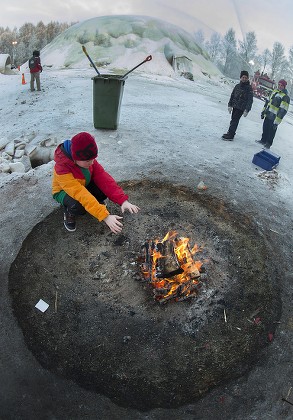 People Standing Inside Largest Pykrete Ice Editorial Stock Photo ...