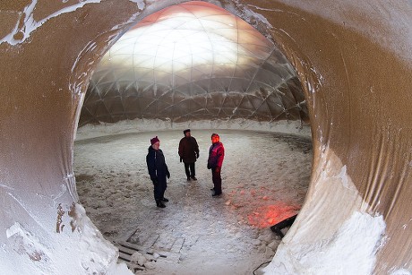 Largest Pykrete Ice Dome During Building Editorial Stock Photo - Stock ...