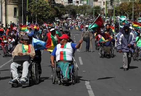 Physically Challenged People Protest Asking Bolivian Editorial Stock ...