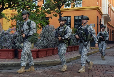 Colombian Soldiers Patrol Streets Hours Before Editorial Stock Photo ...