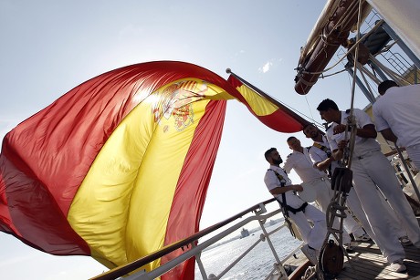 Sailors Spanish Navys Training Ship Fourmasted Editorial Stock Photo ...