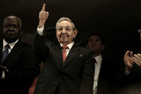 Cuban President Raul Castro Gestures During Editorial Stock Photo ...