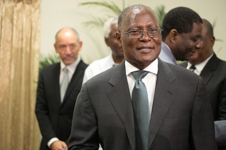 Haitian President Jocelerme Privert Front Takes Editorial Stock Photo ...