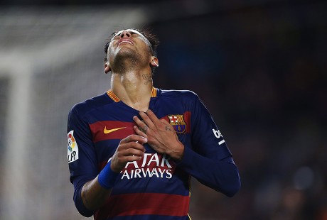 Barcelonas Brazilian Forward Neimar Reacts During Editorial Stock Photo ...