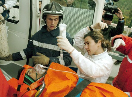 Truck Driver Receives First Aid After Editorial Stock Photo - Stock ...