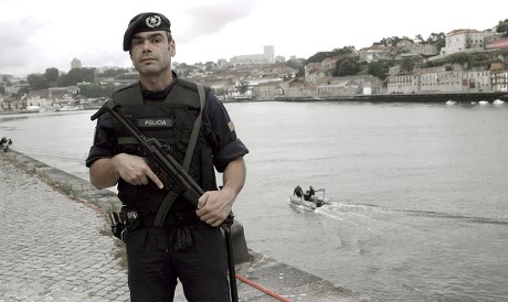 Portuguese Police Officer Standing Guard Joint Editorial Stock Photo ...