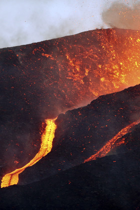Lava Clouds Smoke Gases Emitted Volcano Editorial Stock Photo - Stock ...