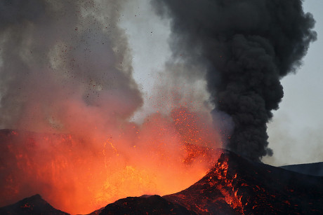 Lava Clouds Smoke Gases Emitted Volcano Editorial Stock Photo - Stock ...