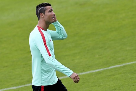 Portugals Cristiano Ronaldo During Training Session Editorial Stock ...