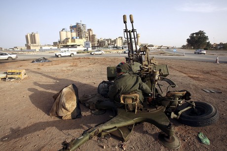Libyan Rebel Soldier Takes Guard Antiaircraft Editorial Stock Photo ...
