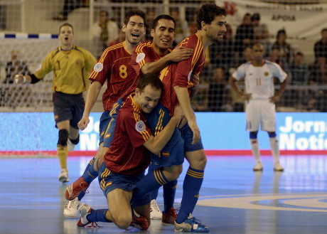 Spanish Futsal Players Celebrate After Defeating Editorial Stock Photo ...