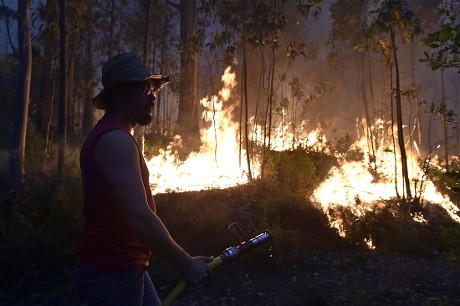 Fireman Combats Forest Fire Villages Talhada Editorial Stock Photo ...