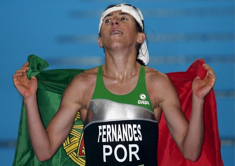 Portuguese Athlete Vanessa Fernandes Crossing Finish Editorial Stock ...