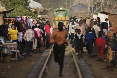 Commuter Train Passes Through Kibera Slums Editorial Stock Photo ...