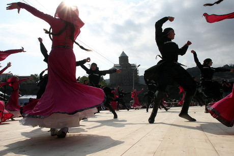 Georgians Dressed National Costumes Dance During Editorial Stock Photo ...