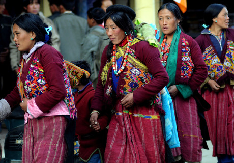 Monpa Woman Wearing Traditional Monpa Dress Editorial Stock Photo ...