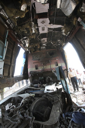 Train Engine Seen Inside Damaged Train Editorial Stock Photo - Stock ...