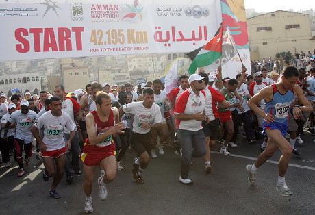 Thousands Jordanian Participate Amman International Marathon Editorial ...