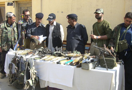 Pakistani Security Officials Display Arms Ammunition Editorial Stock ...