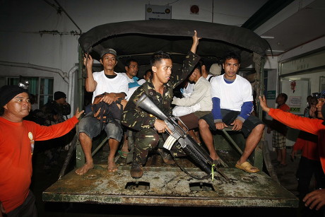 Freed Filipino Hostages Aboard Military Truck Editorial Stock Photo ...