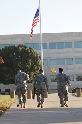 Soldiers Walk Toward Iii Corps Headquarters Editorial Stock Photo ...