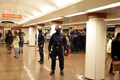 Riot Police Officers Check Subway Station Editorial Stock Photo - Stock ...