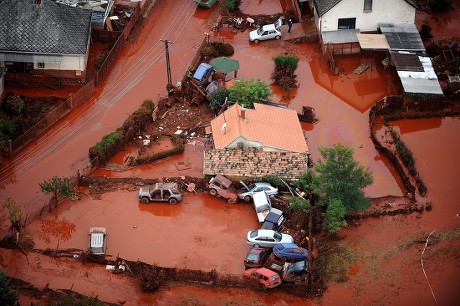 Aerial View Streets Covered Red Mud Editorial Stock Photo - Stock Image ...