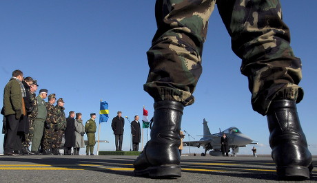 Swedishmade Gripen Fighter Jet Seen Far Editorial Stock Photo - Stock ...