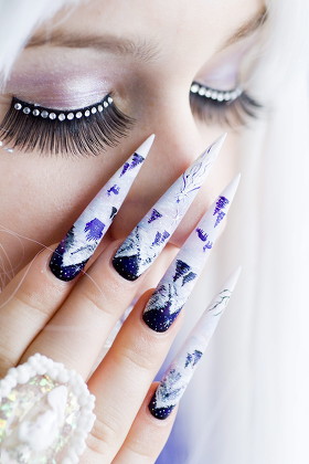 Model Shows Nails Design By Szilvia Editorial Stock Photo - Stock Image ...