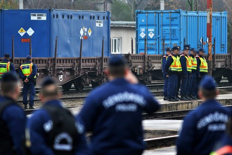Hungarian Police Guards Train Carrying Spent Editorial Stock Photo ...