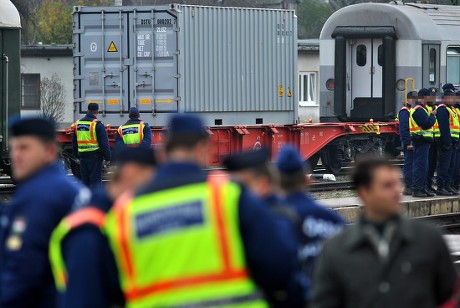 Hungarian Police Guards Train Carrying Spent Editorial Stock Photo ...