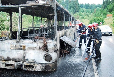 Firemen Work On Burnt Out Hungarian Editorial Stock Photo - Stock Image ...