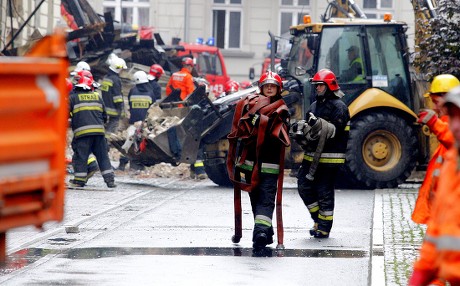 Polish Emergency Staff Firefighters Work Scene Editorial Stock Photo ...